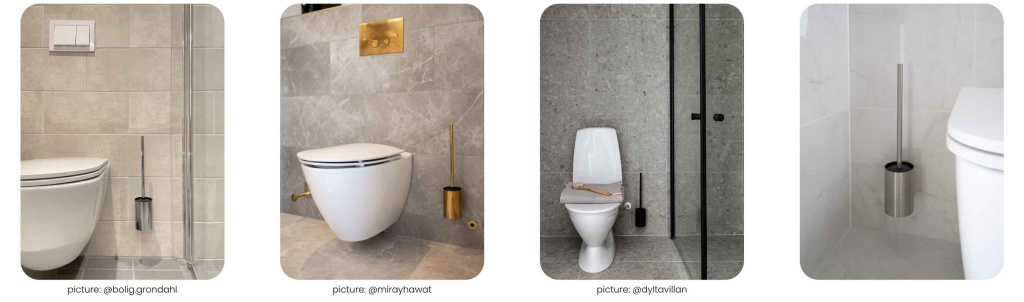 Monteringshøyde, håndklekrok, toalettrullholder & toalettbørste?